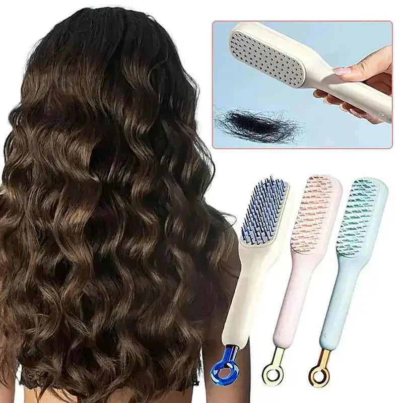 Self Cleaning Hair Brush, One-Click Cleaning – Loot Phoot